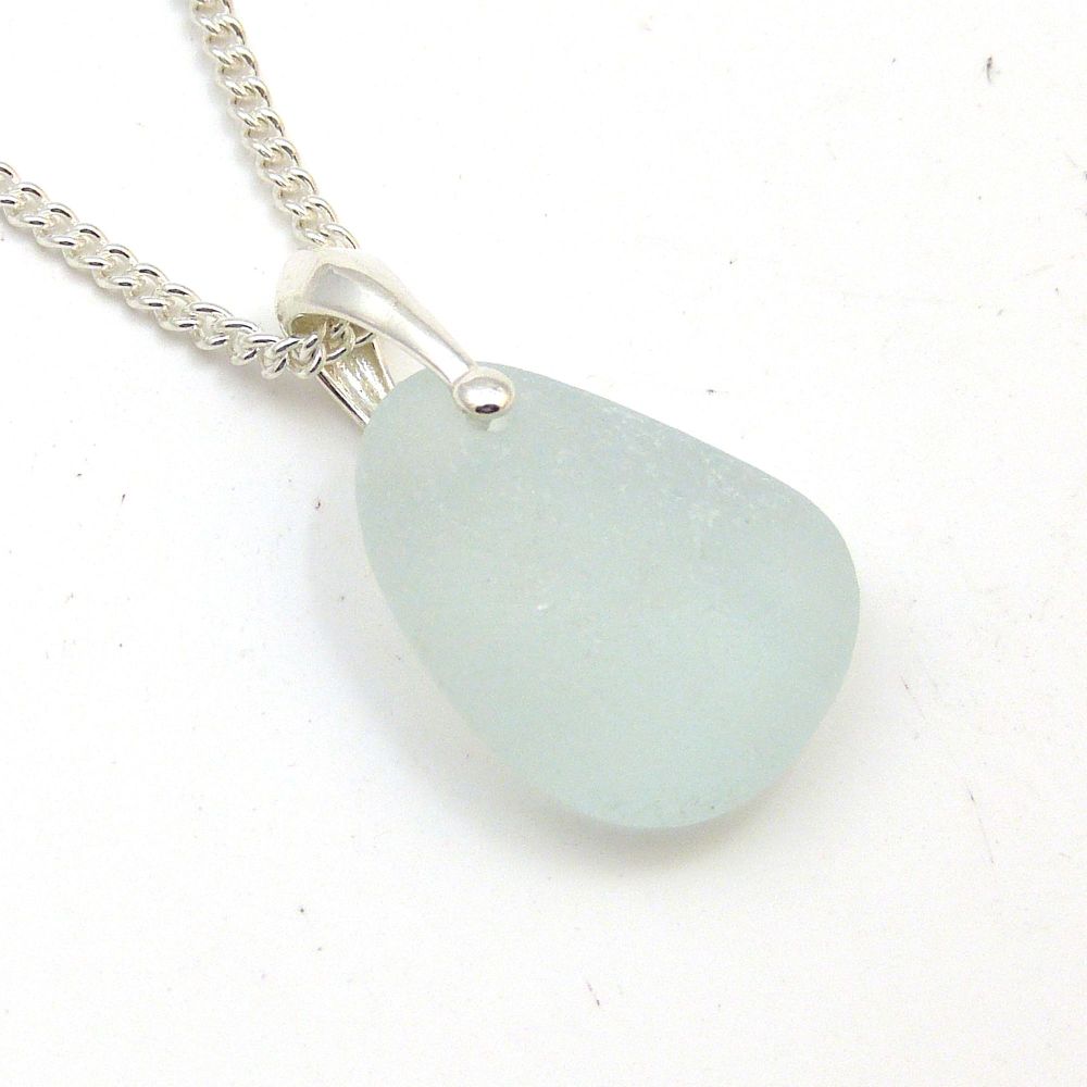 Seaspray Sea Glass and Silver Necklace TONI