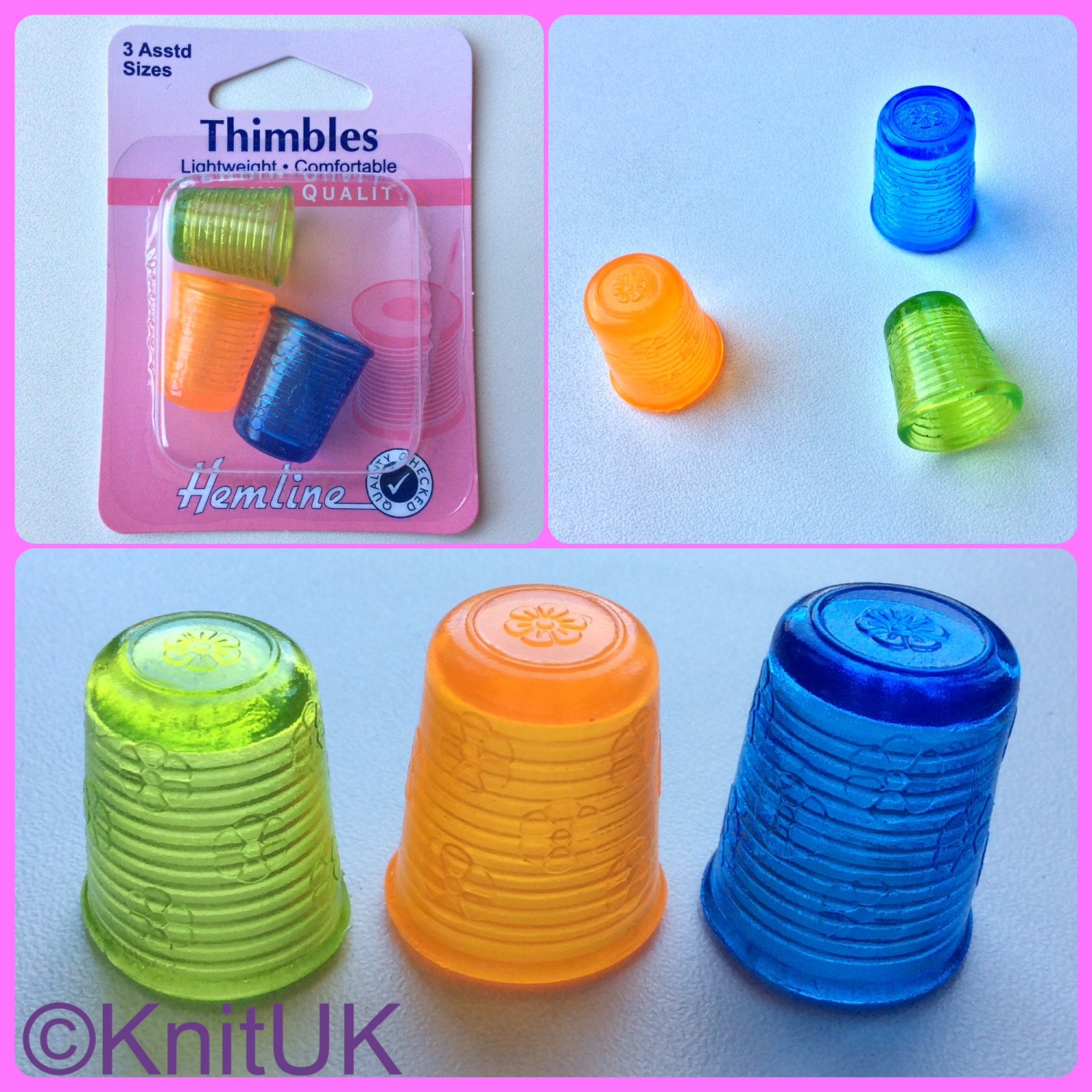 Hemline Lightweight thimbles assorted pack | KnitUK
