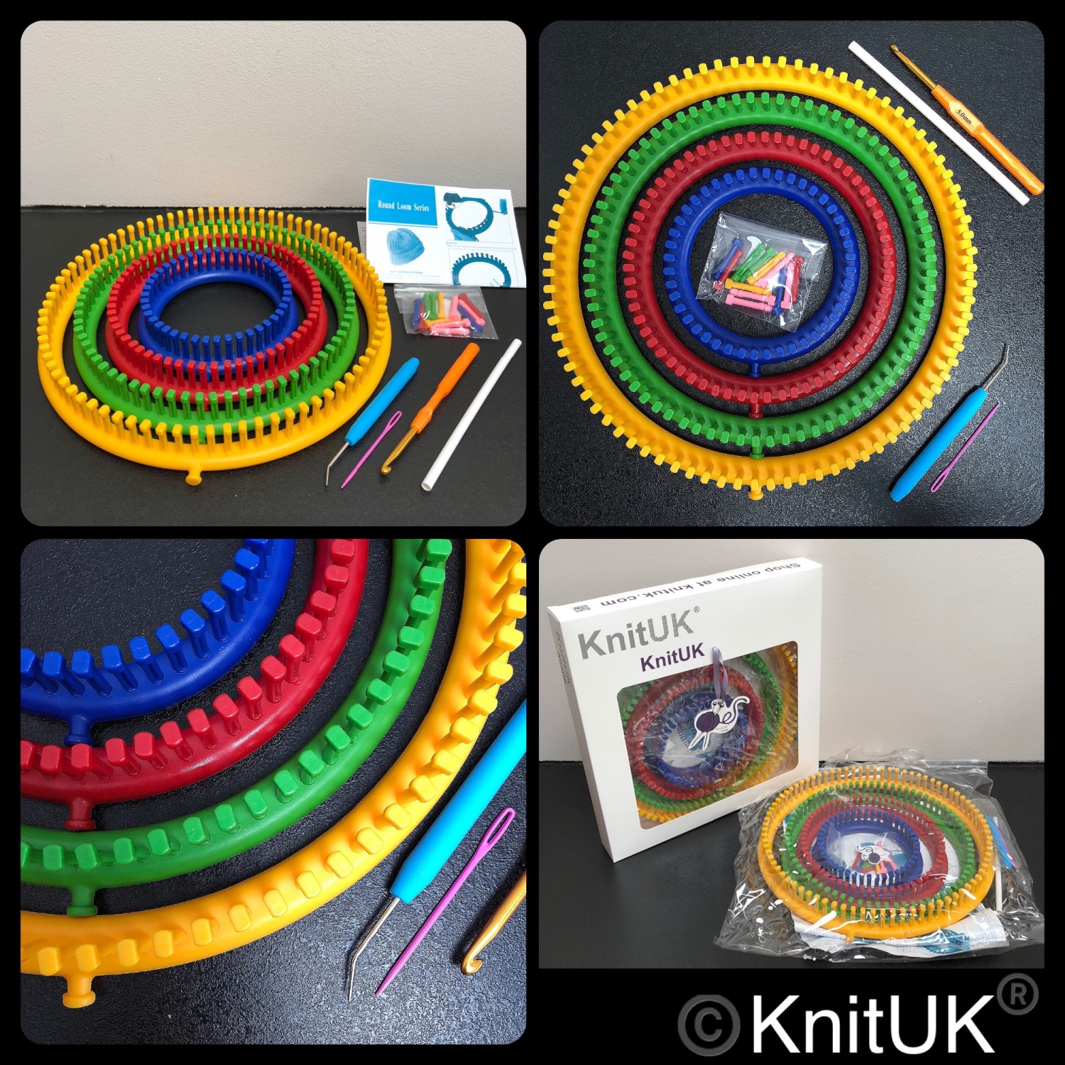 Round Knitting Loom Set - Buy medium gauge knitting looms at KnitUK.