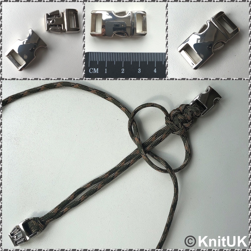 Stainless Steel Colour Metal Contoured side release buckle for paracord ...