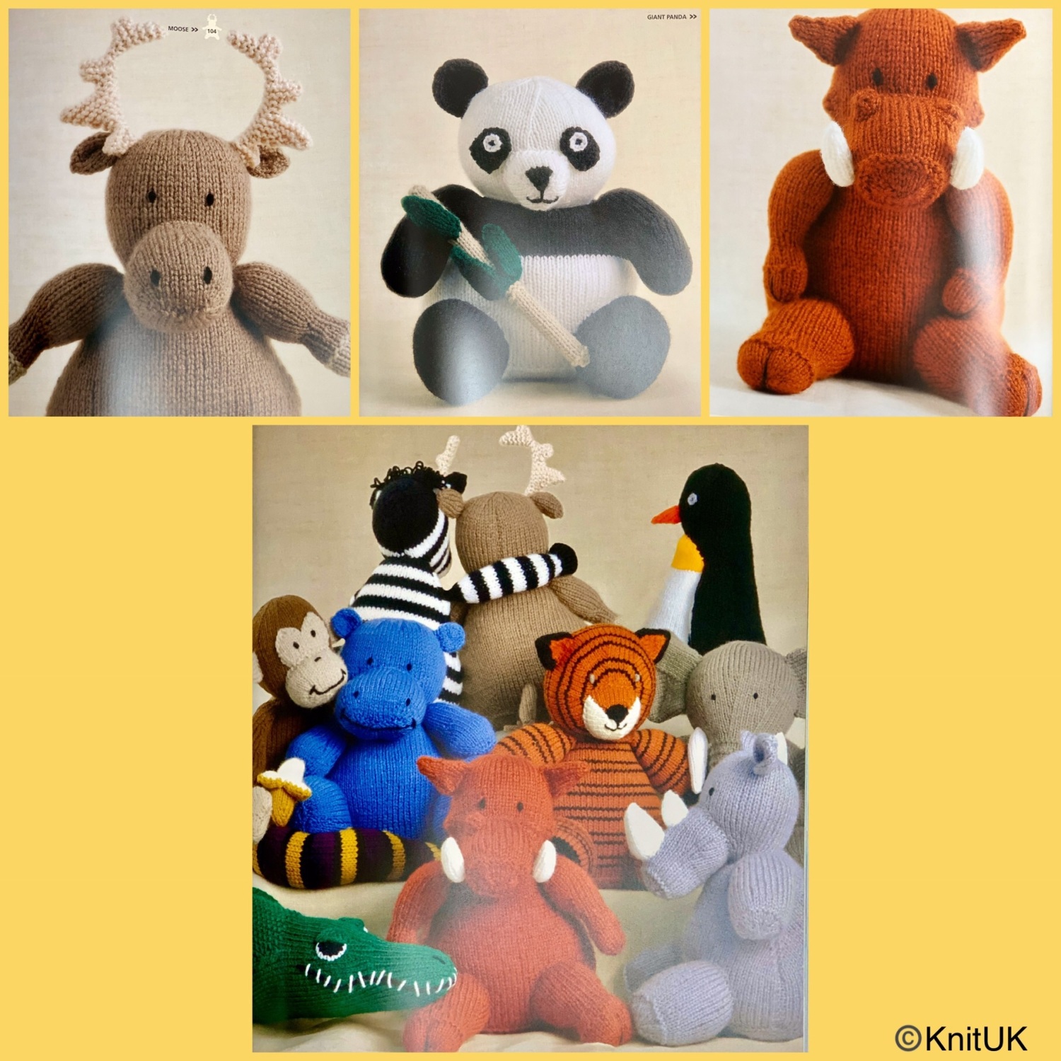 Knitted Wild Animals - designs by Sarah Keen. GMC Publications | KnitUK