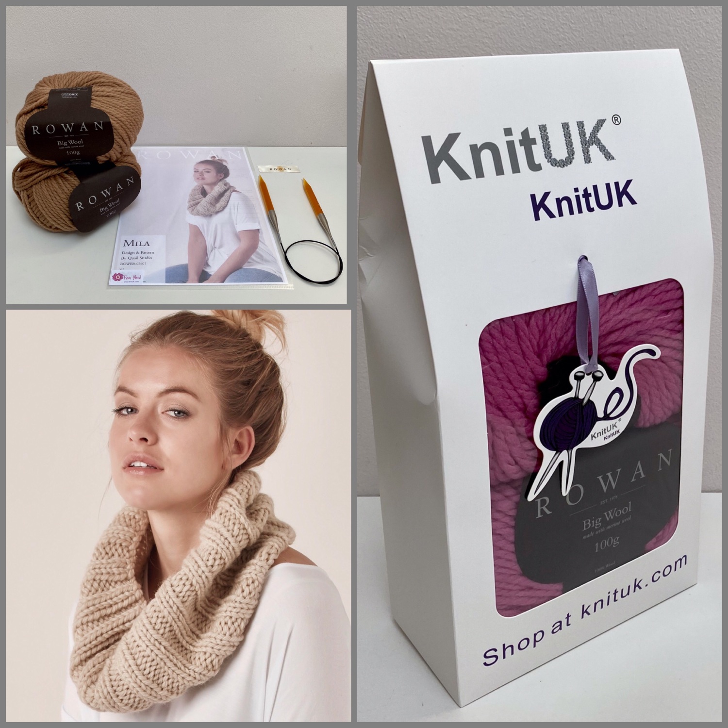Super Chunky Cowl Kit Knitting Kit With Rowan Big Wool Yarn Knituk
