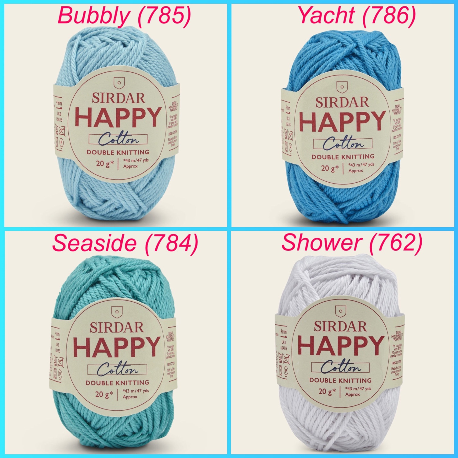 Sirdar Happy Cotton DK Yarn | Sirdar Double knitting yarn | KnitUK