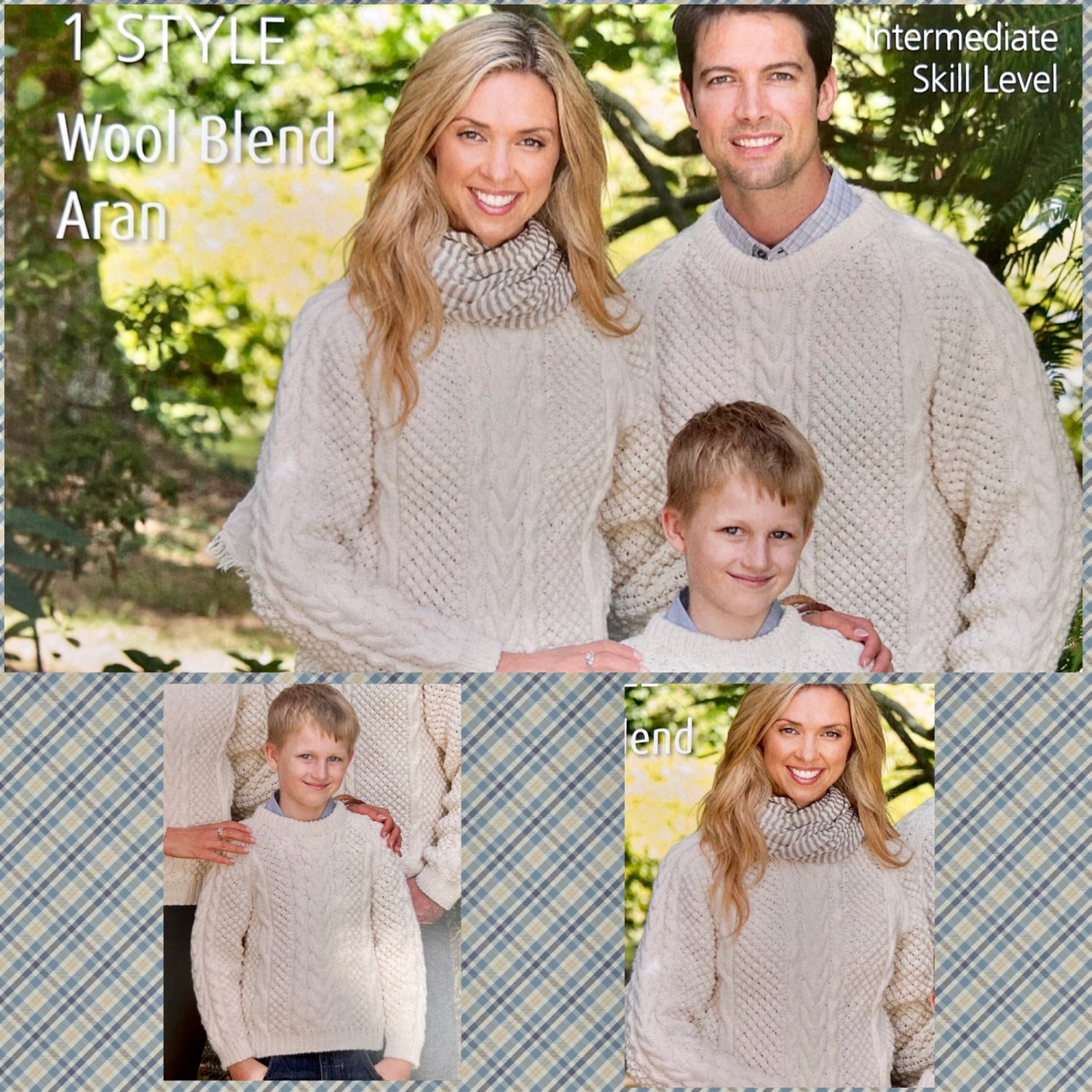 Patons Family Aran Sweater in wool blend aran PBN 3916 Leaflet ...