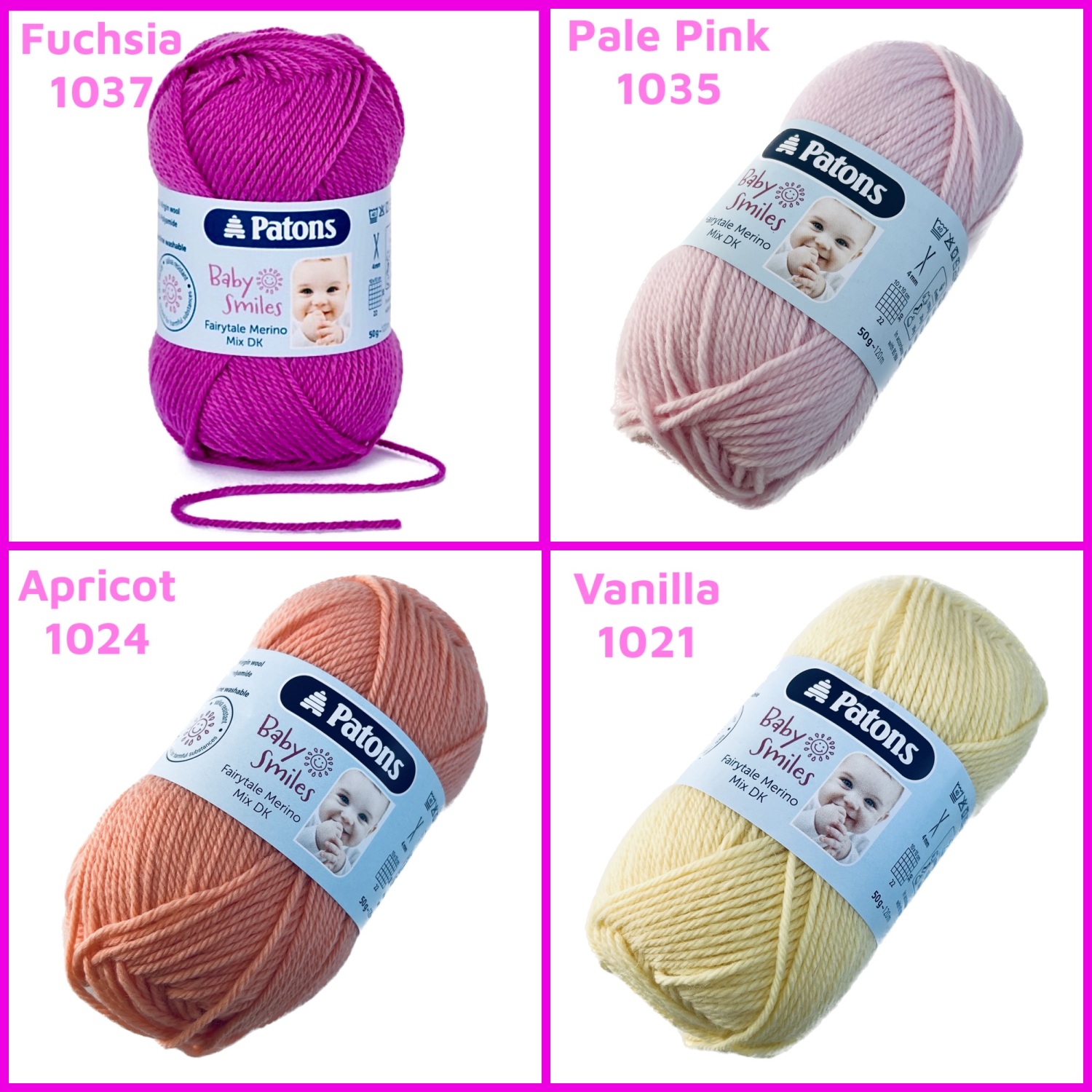 Patons Fairytale Merino Mix DK yarn - Baby Smiles wool knitting yarn ...