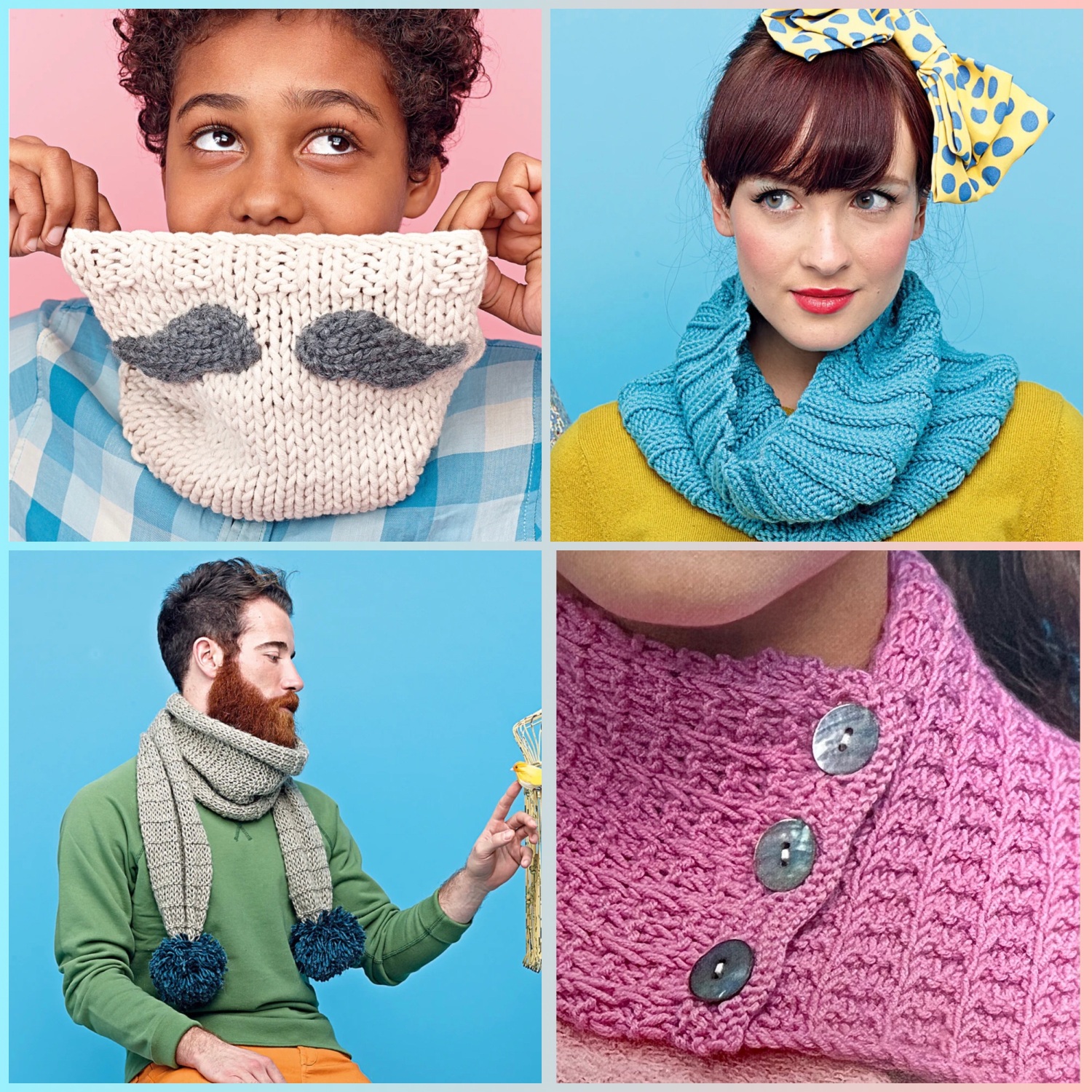 Knitted scarves & cowls by Fiona Goble - Cico Books - KnitUK