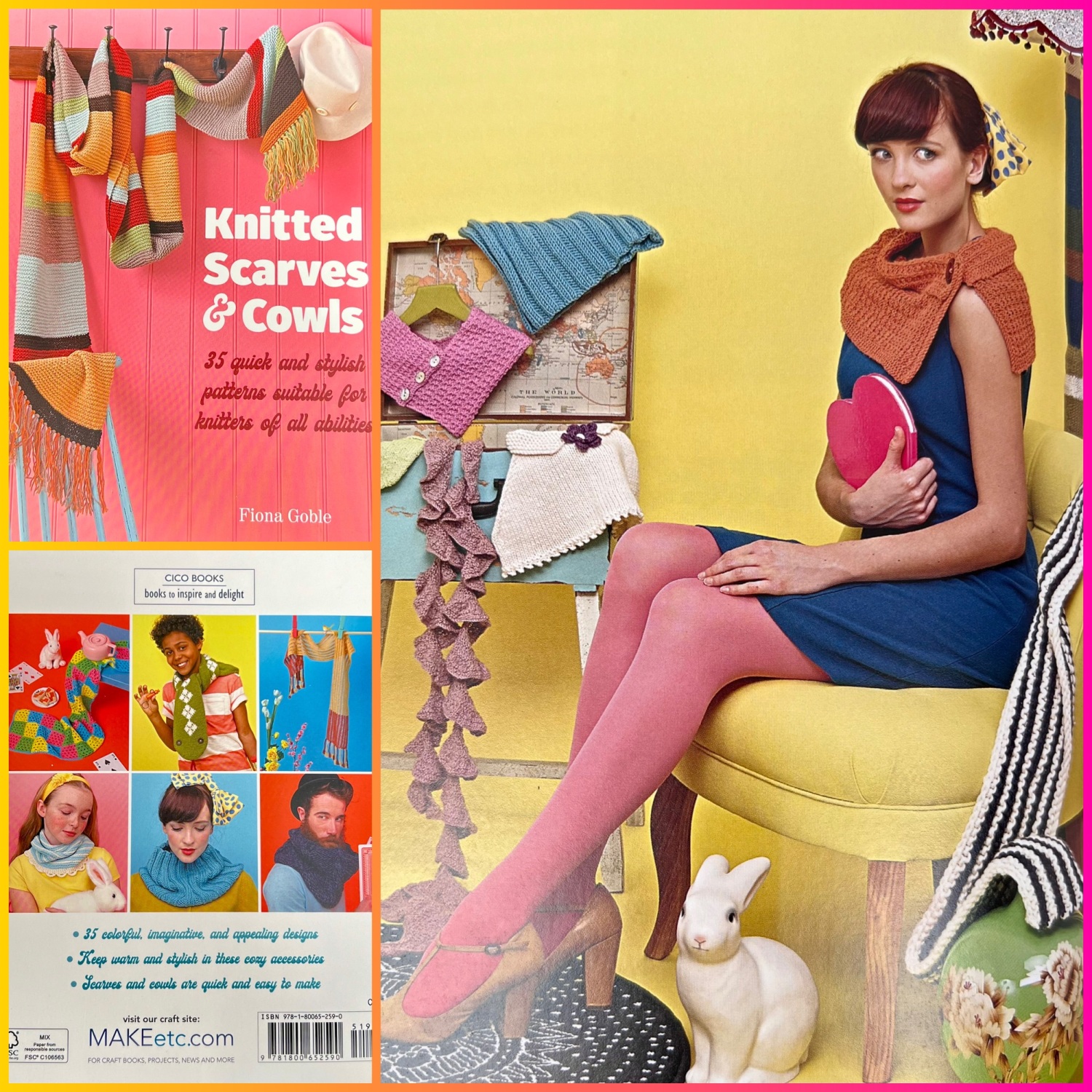 Knitted scarves & cowls by Fiona Goble - Cico Books - KnitUK