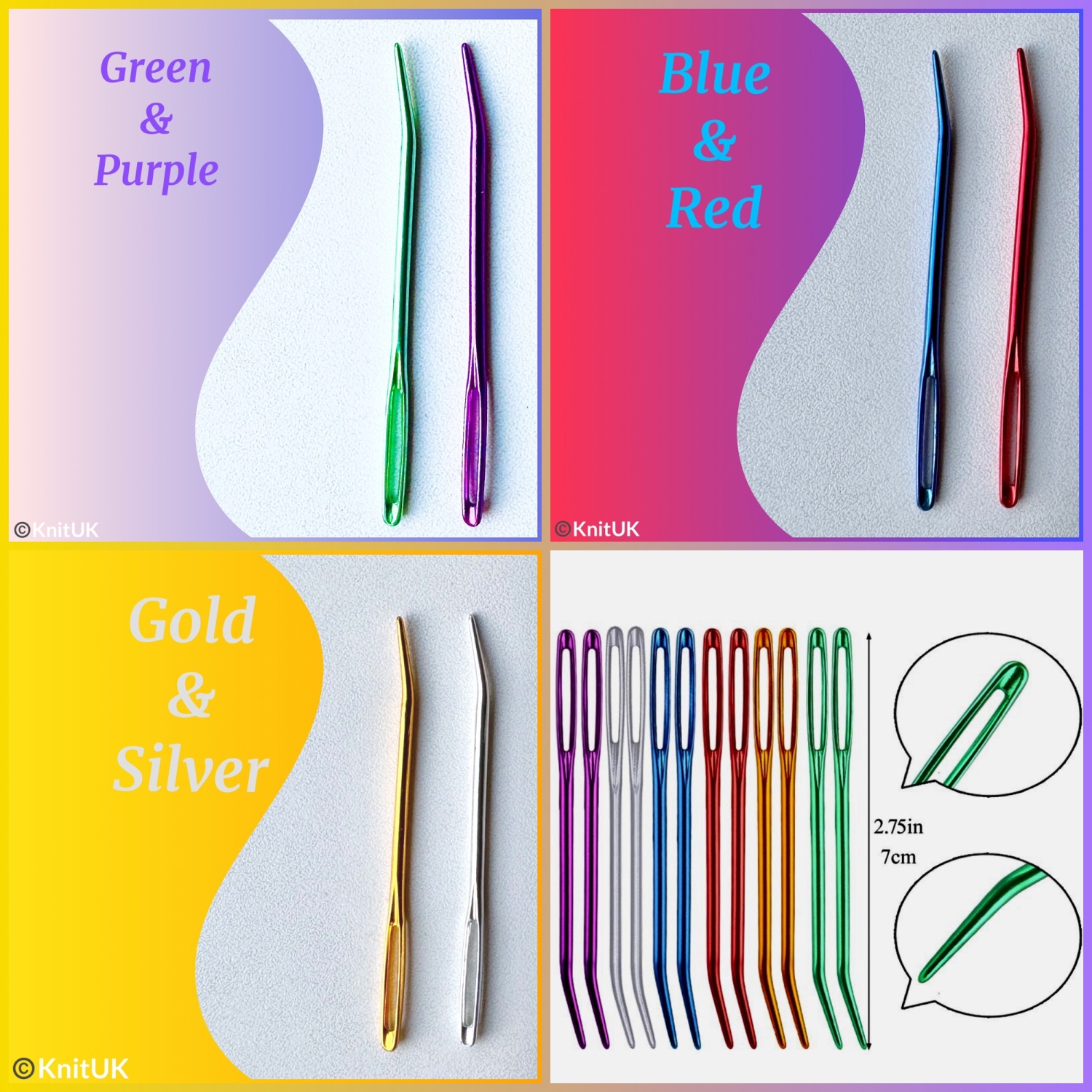 Bent tip Tapestry Needles - KnitUK needles - KnitUK