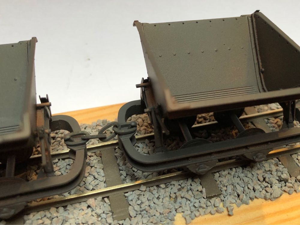 2 x 1:35 Scale Skip Wagons, 16.5mm Gauge