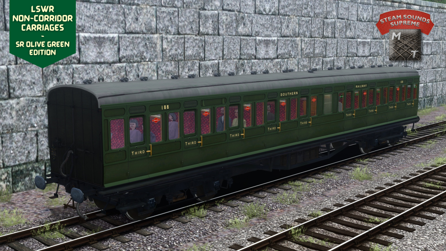 MT LSWR Carriage Set 2 - SR Olive Green