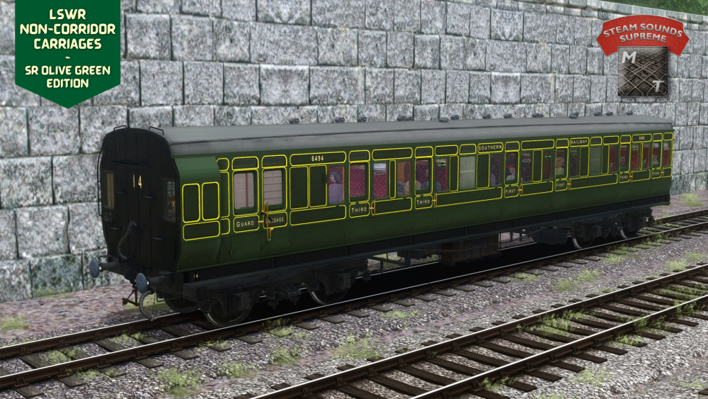 MT LSWR Carriage Set 2 - SR Olive Green