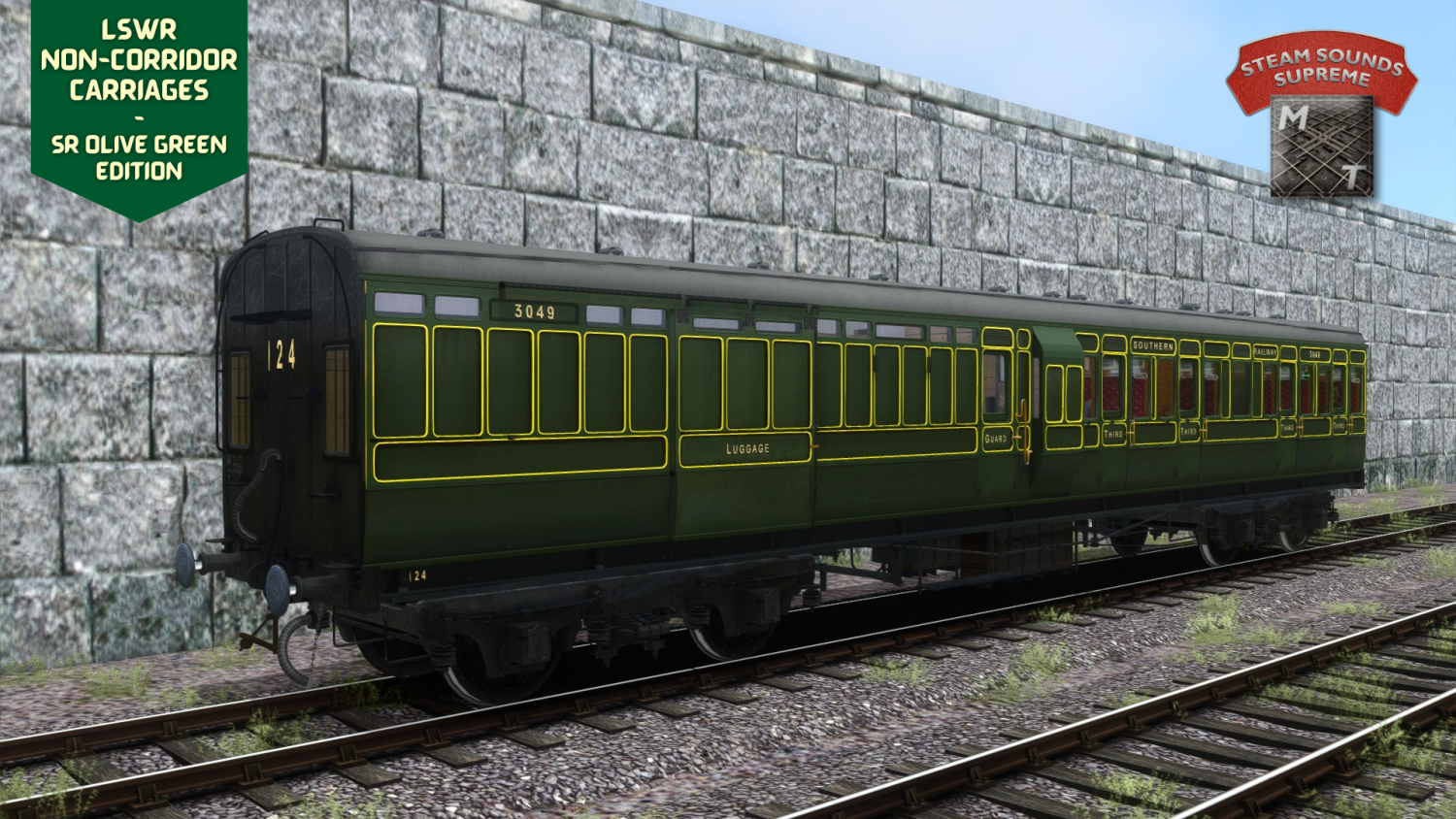 MT LSWR Carriage Set 2 - SR Olive Green