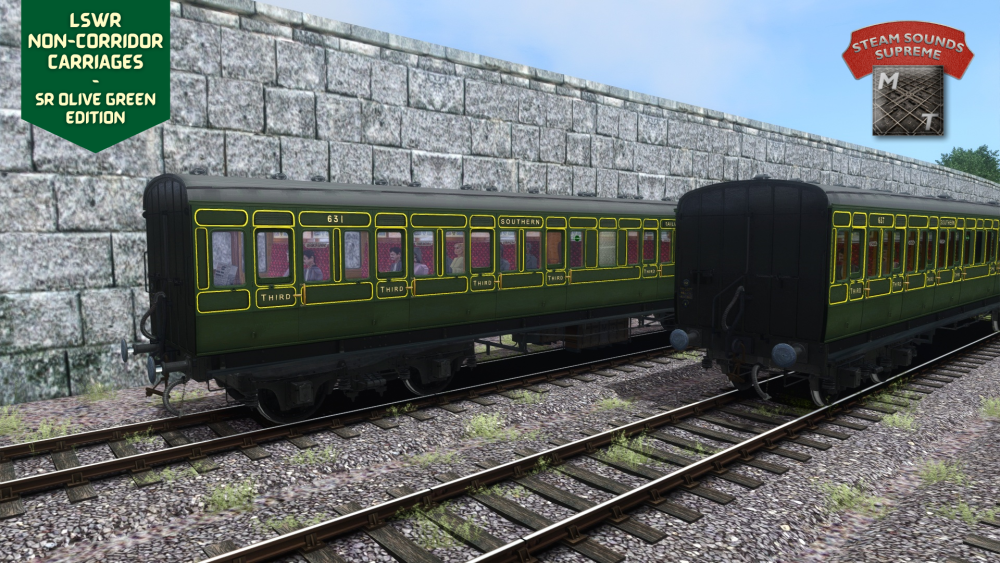 MT LSWR Carriage Set 2 - SR Olive Green