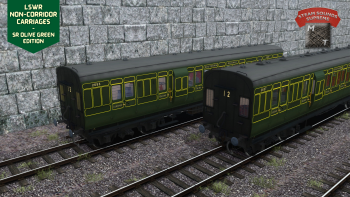 MT LSWR Carriage Set 2 - SR Olive Green