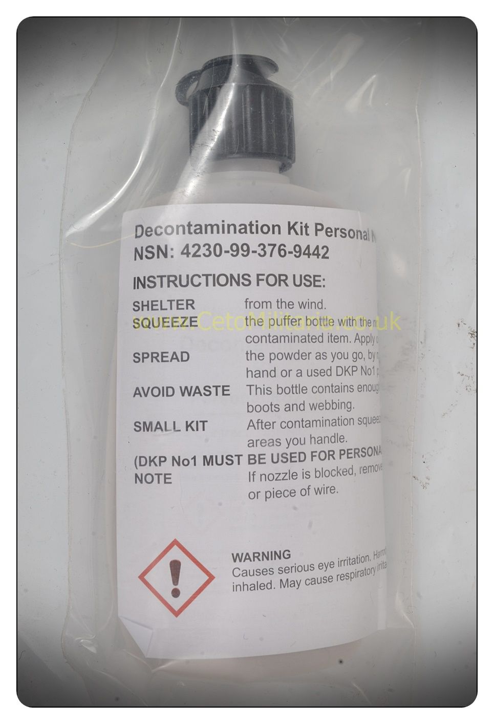 NBC Decontamination Kit Personal No2 Mk2