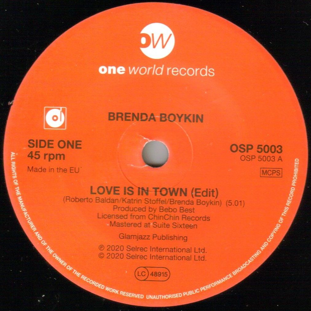 BRENDA BOYKIN - LOVE IS IN TOWN