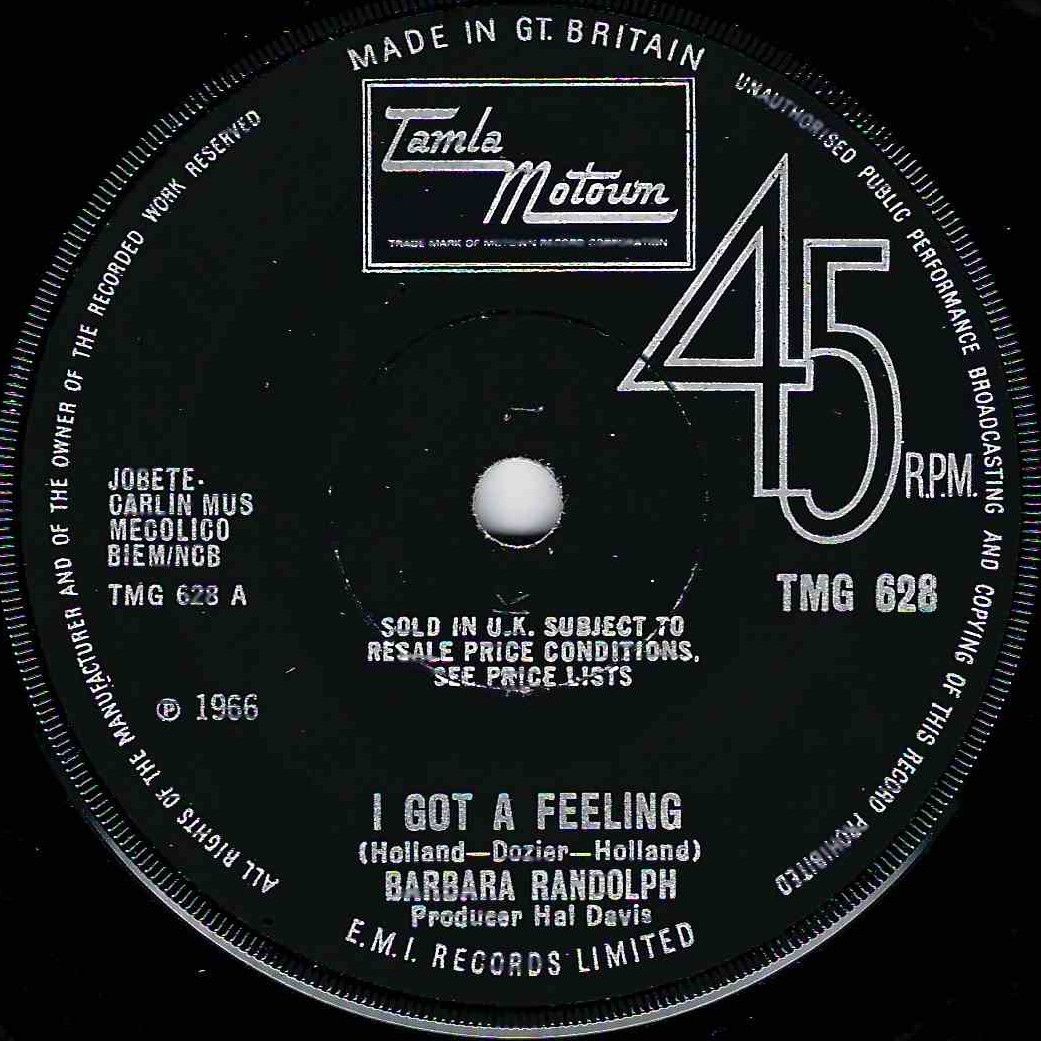 BARBARA RANDOLPH - I GOT A FEELING