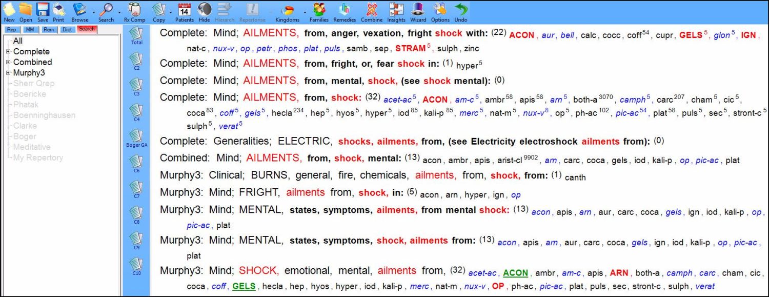 Vision Homeopathic Repertorisation Software. Complete Repertory ...
