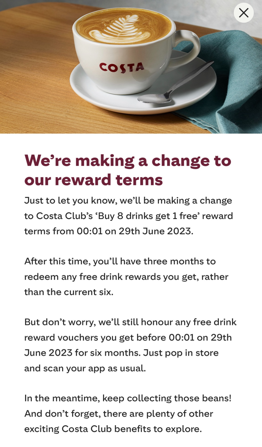 Costa App Invite Code - Free Coffee and Cake!