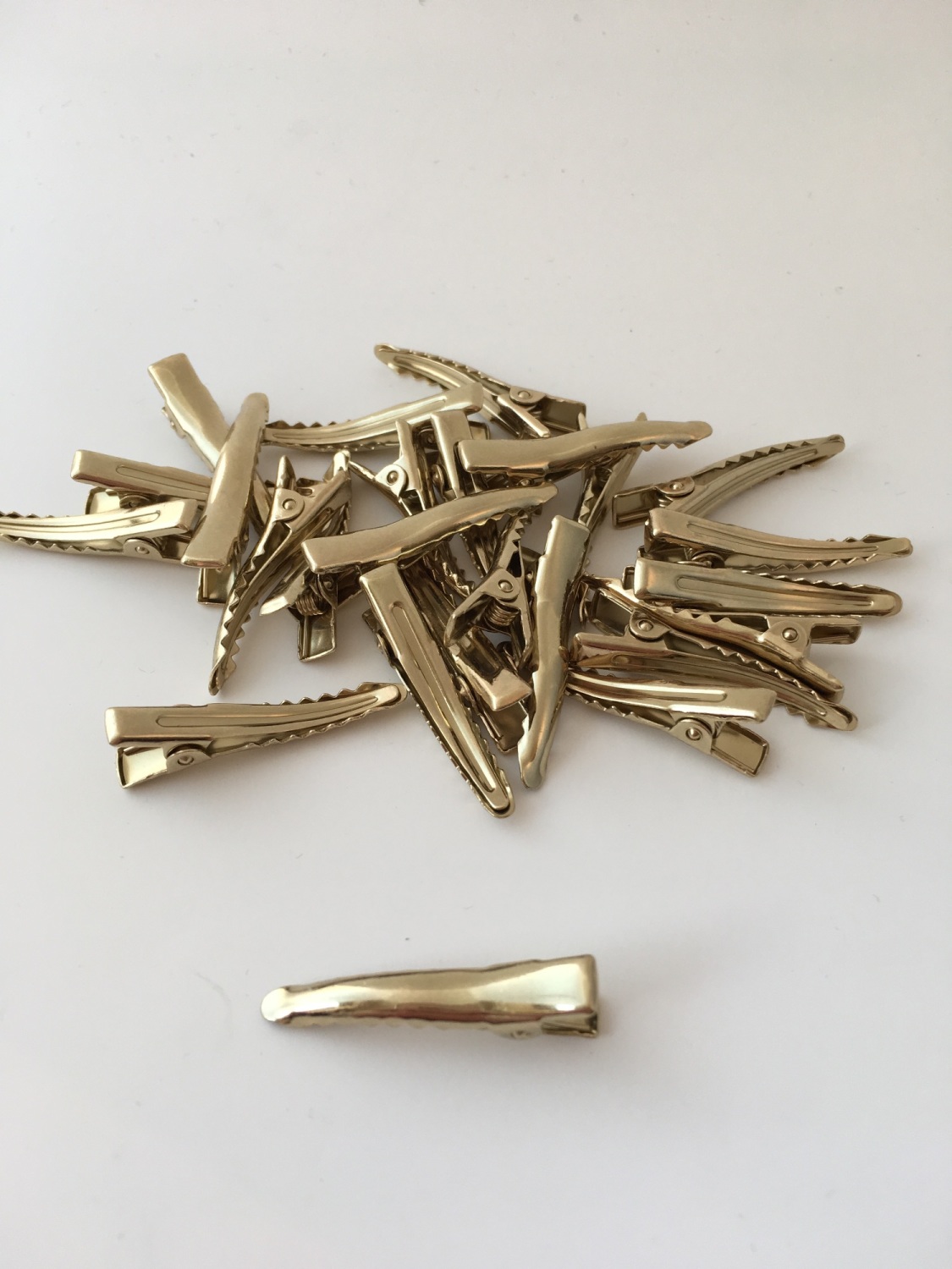 Gold Alligator Hair Clips 3.5cm