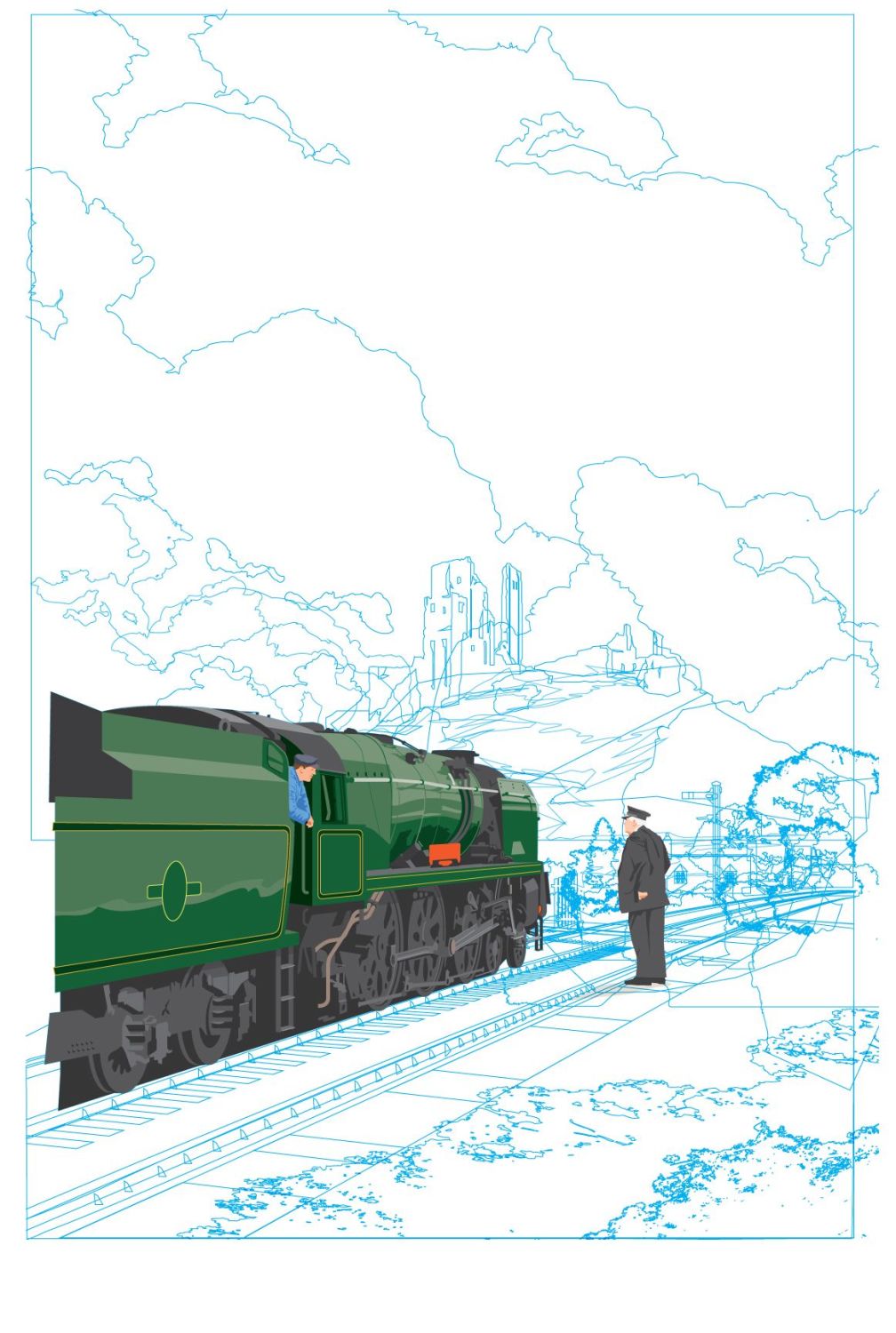 Dorset print | steam train print | Kevin Williamson