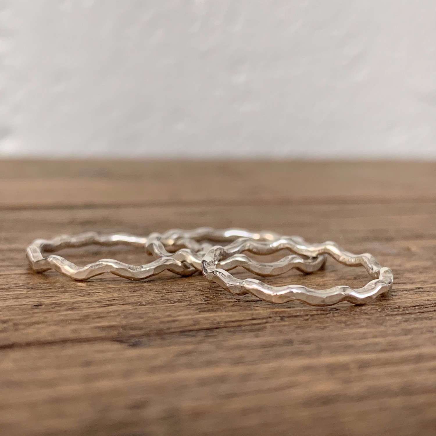 Natural Stamped Disc Rings