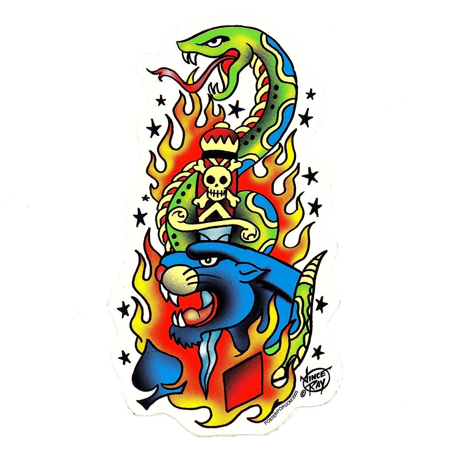 Vince Ray Martini Devil Girl Sticker