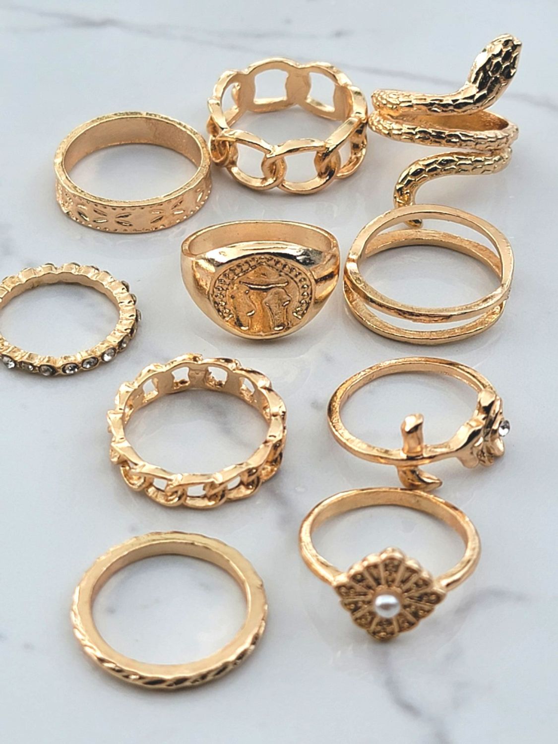 10-Pc Gold Plated Ring Set #Z14