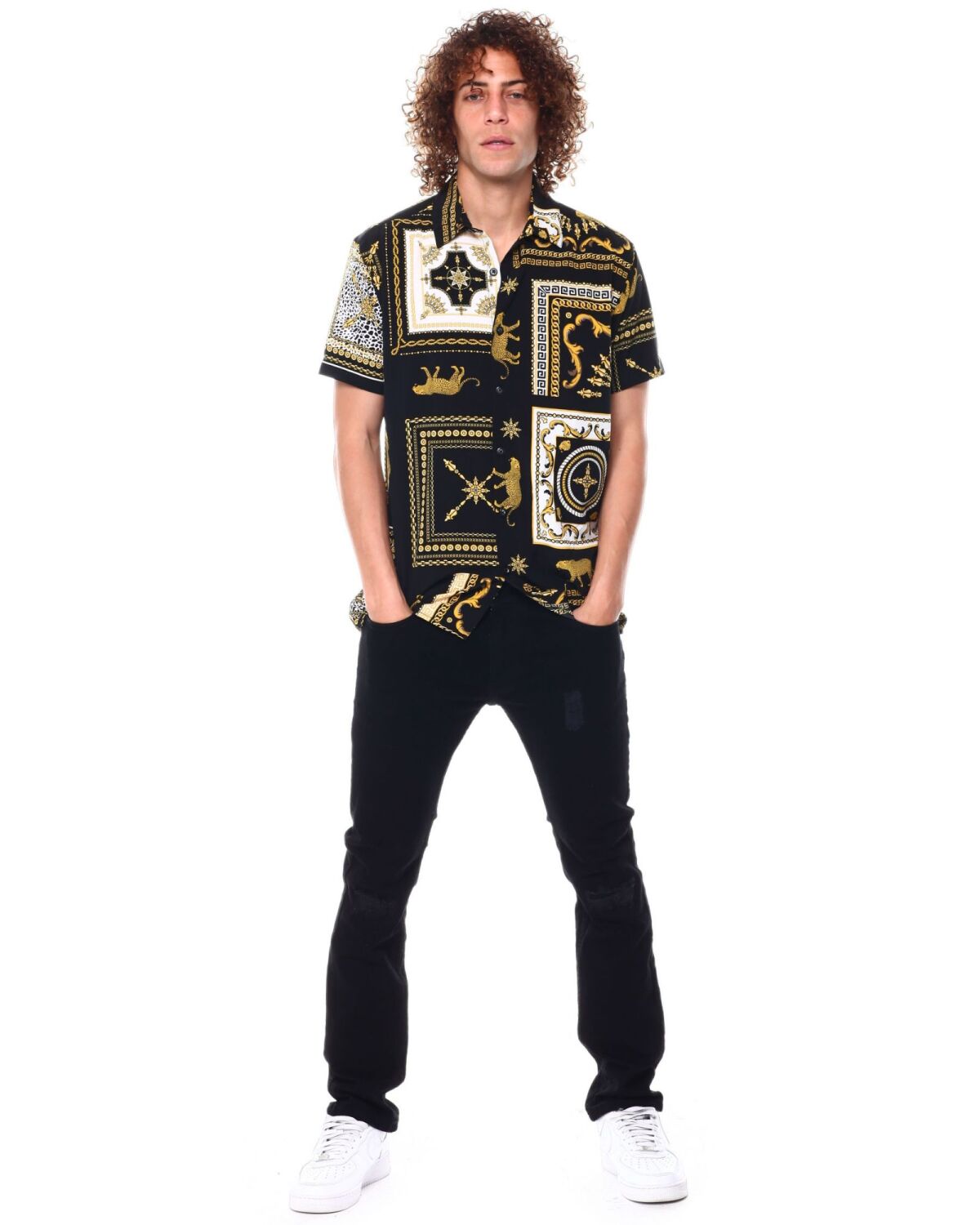 Baroque Frames Leopard S/S Woven Shirt SKU#2324001