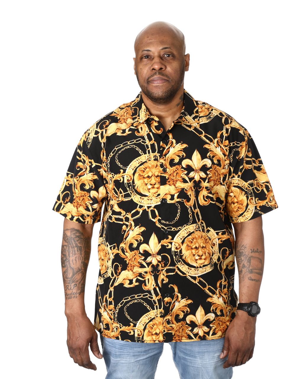 Lion Filigree Printed Woven Shirt (B&T) SKU#4234334