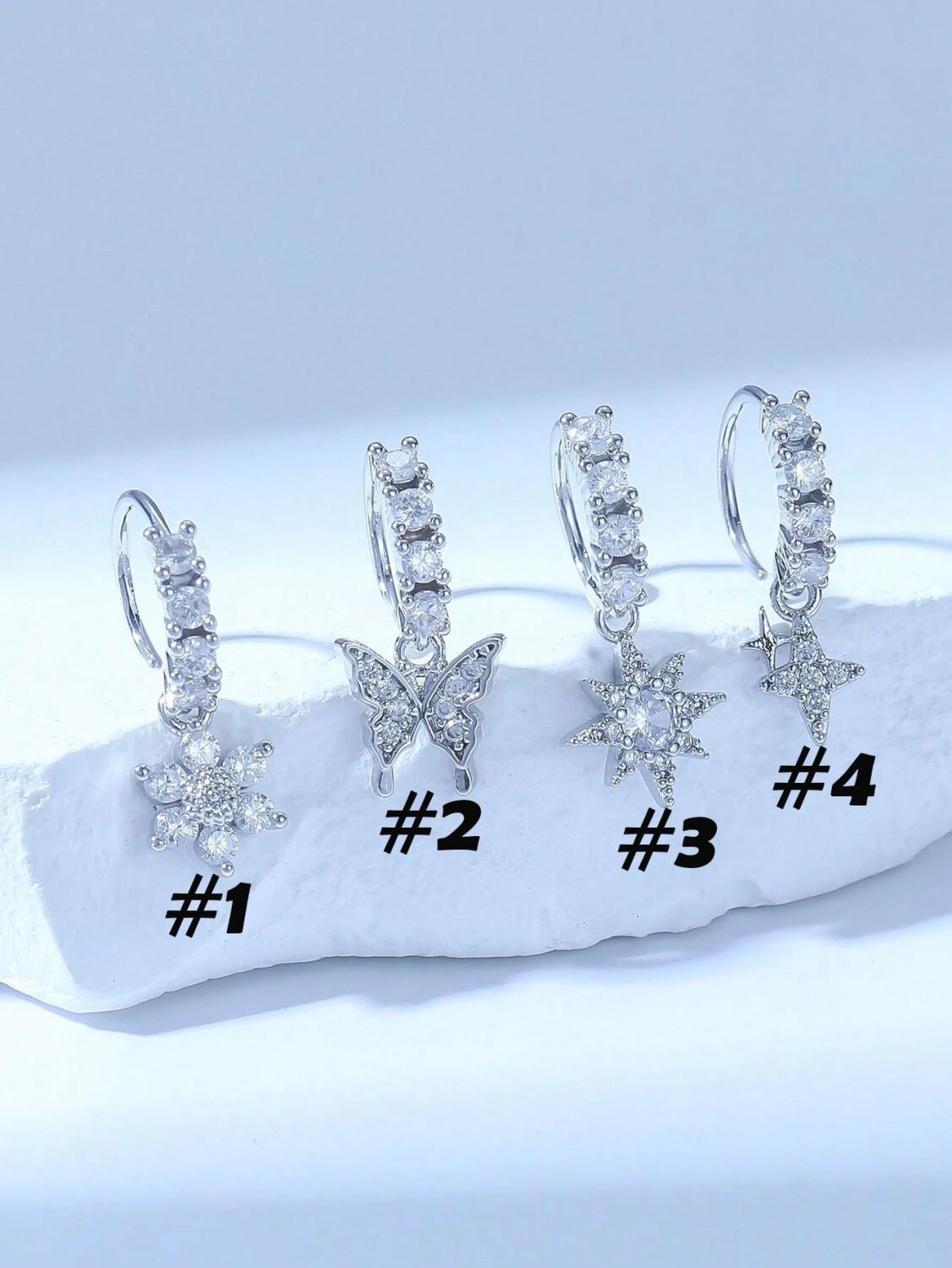 Silver Assorted Unique Nose Ring Designs SKU: 1MD8910