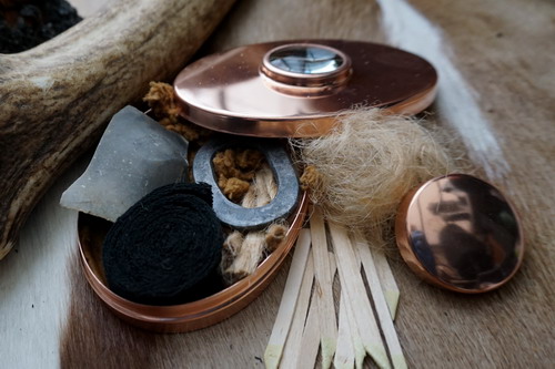Traditional Copper Hudson Bay Tinderbox With Flint & Steel