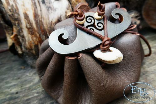 Viking Styled Belt Tinder Pouch with Flint & Steel Striker & Tinder ...