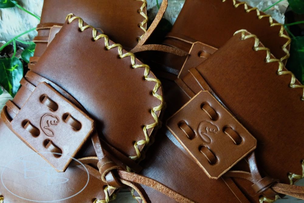 Soft Italian Leather 'Pioneers' Tinder Pouch - Hand Cross Stitch ...