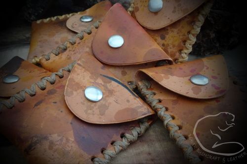 NEW - Mini Leather Pocket Sized Tinder Pouch with Flint & Steel Fire ...