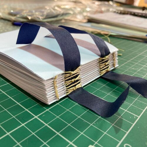 Bookbinding Workshop at Three Little Pigs – Making a bespoke journal using exposed spine book ...