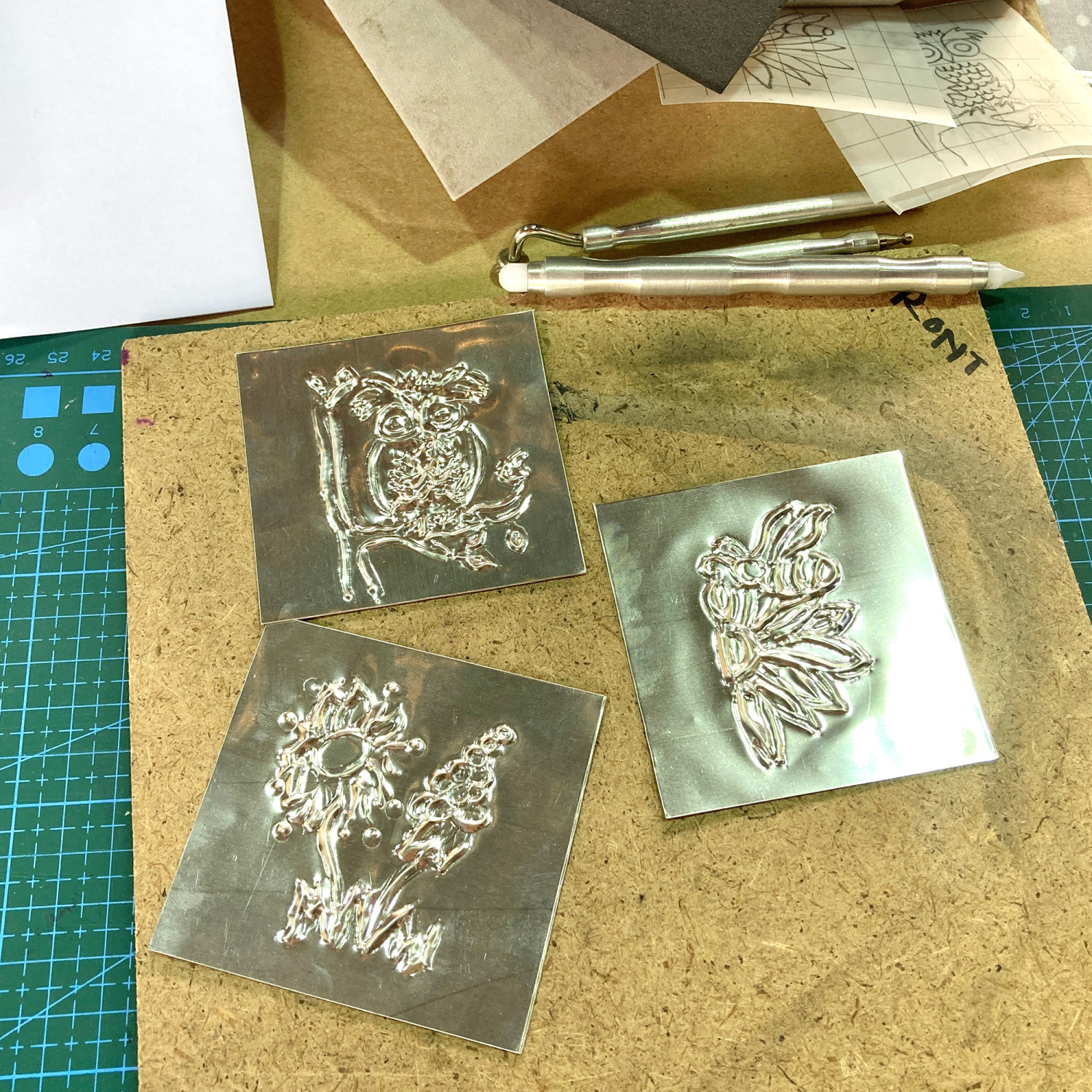 Metal Embossing Workshop at Three Little Pigs - Learn metal embossing ...