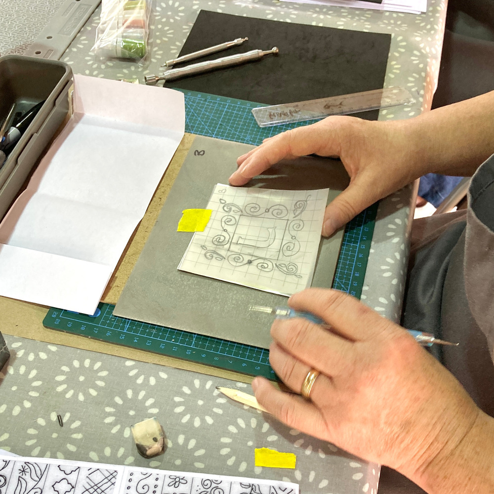 Metal Embossing Workshop at Three Little Pigs - Learn metal embossing ...