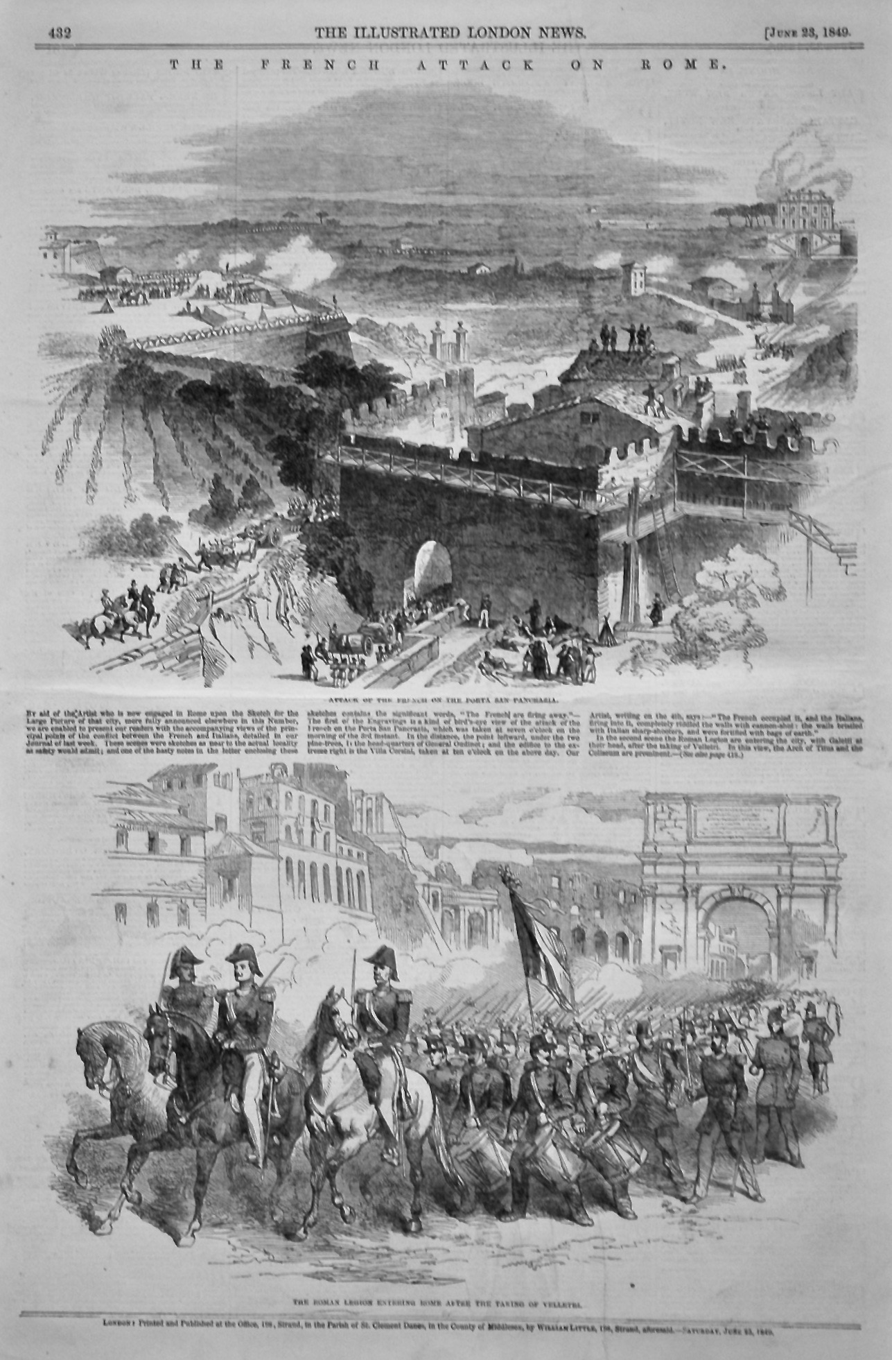 The French Attack on Rome. 1849.