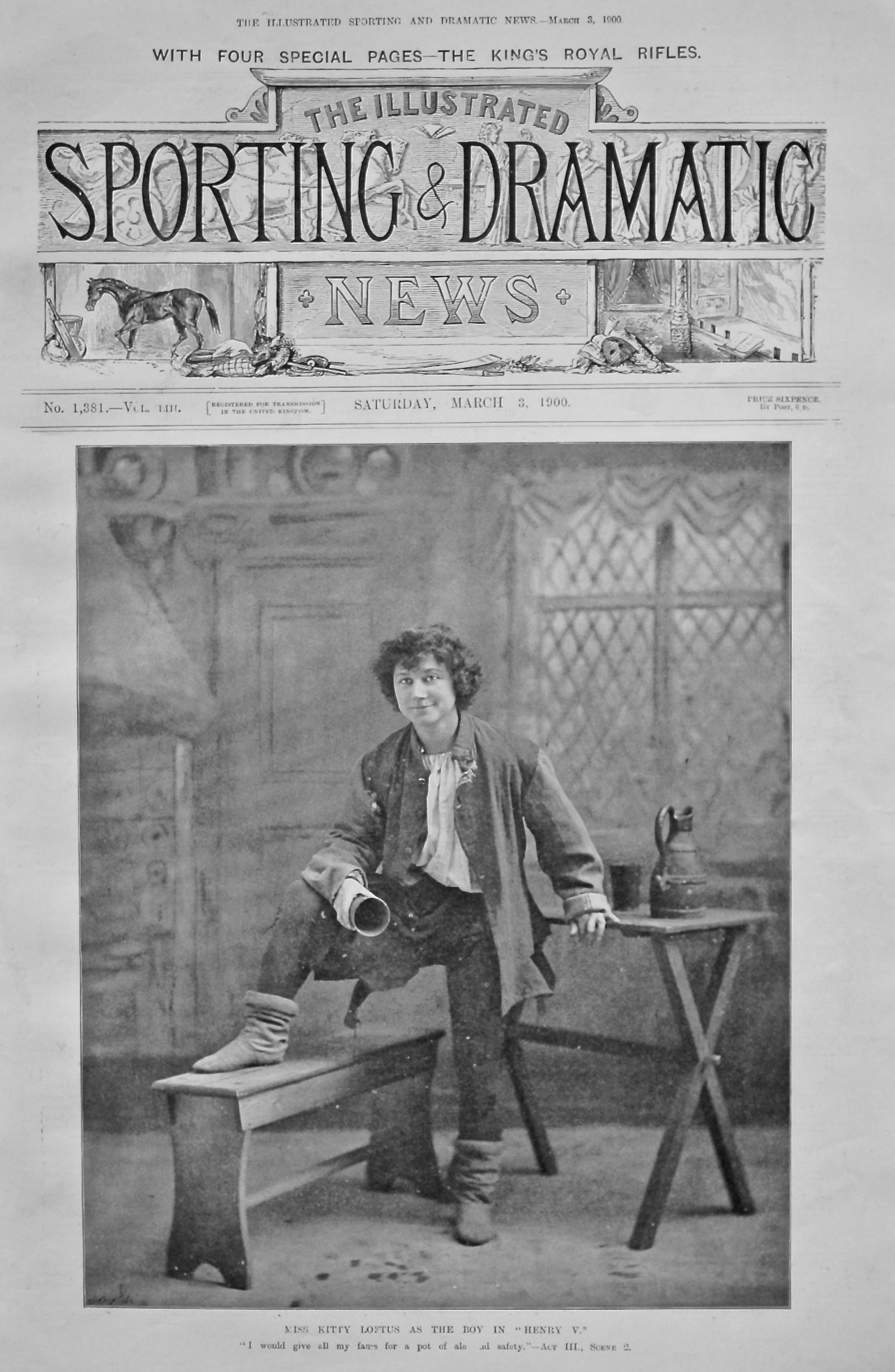 Miss Kitty Loftus as the Boy in "Henry V." 1900.