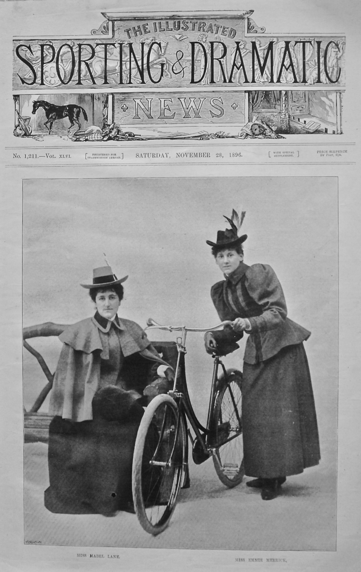Miss Mabel Lane & Miss Emmie Merrick. 1896.