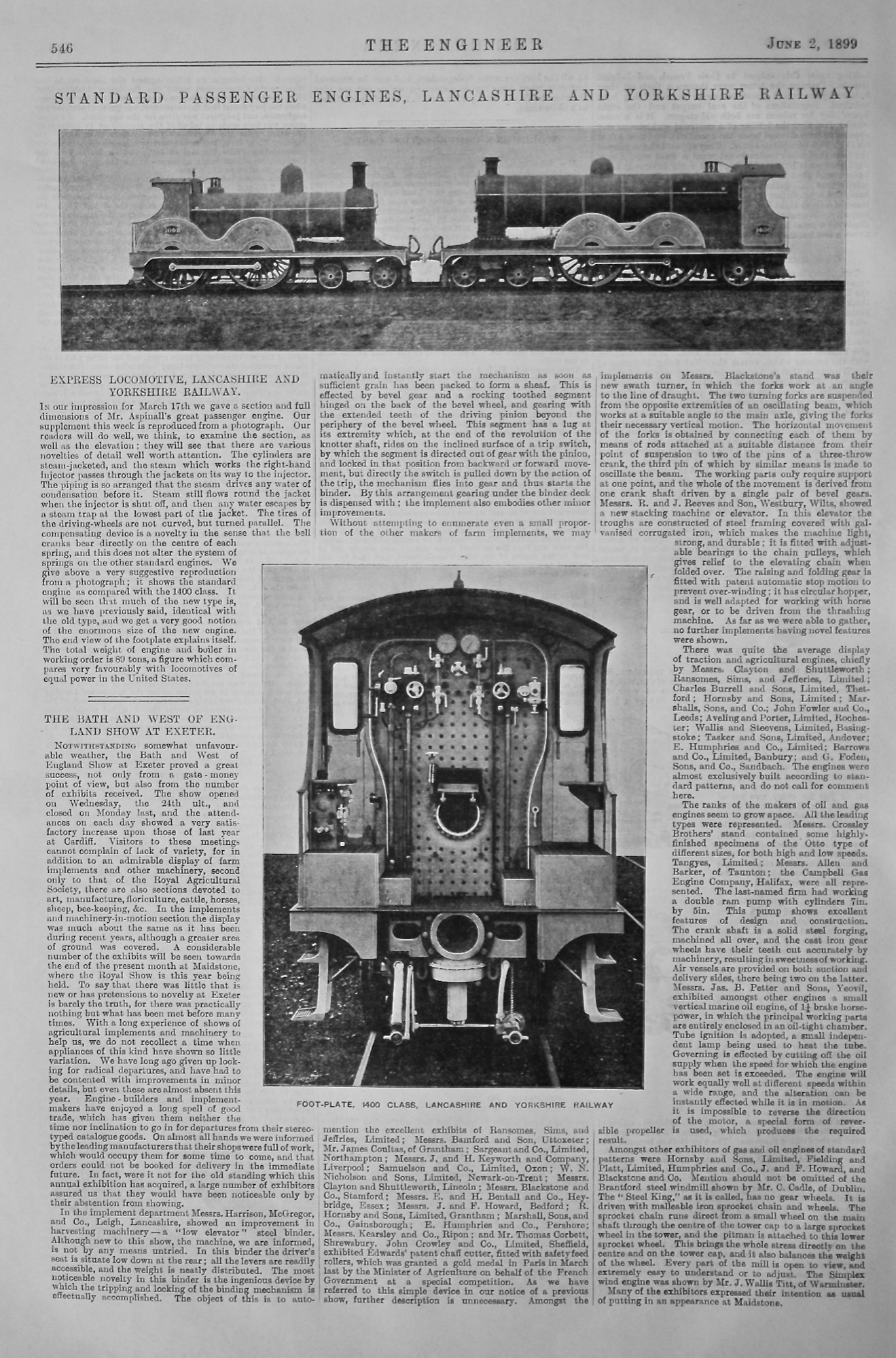 Express Locomotive Lancashire and Yorkshire Railway. 1899.