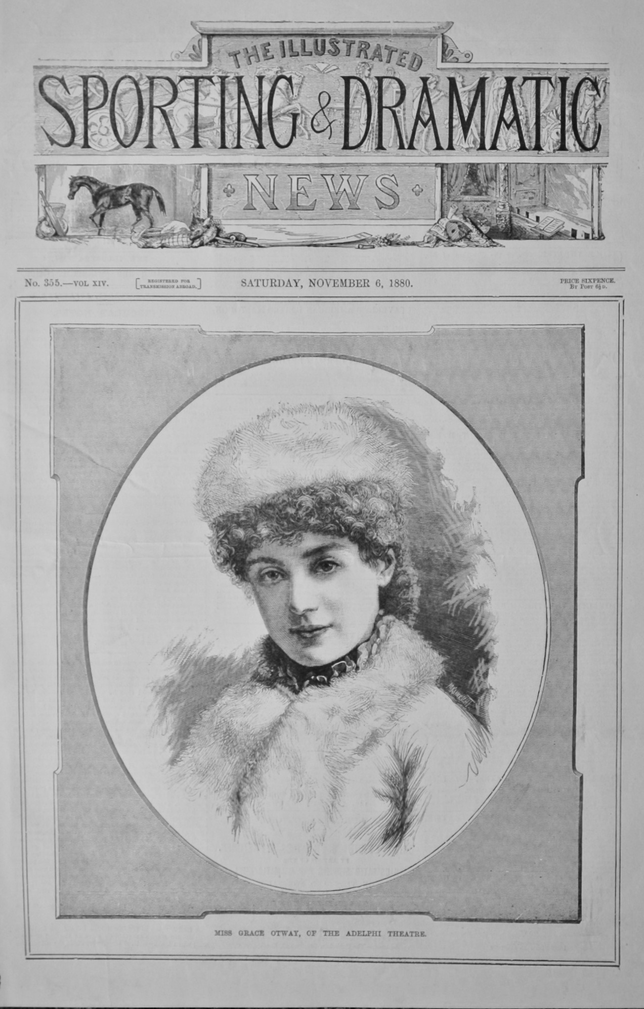 Miss Grace Otway, of the Adelphi Theatre. 1880.