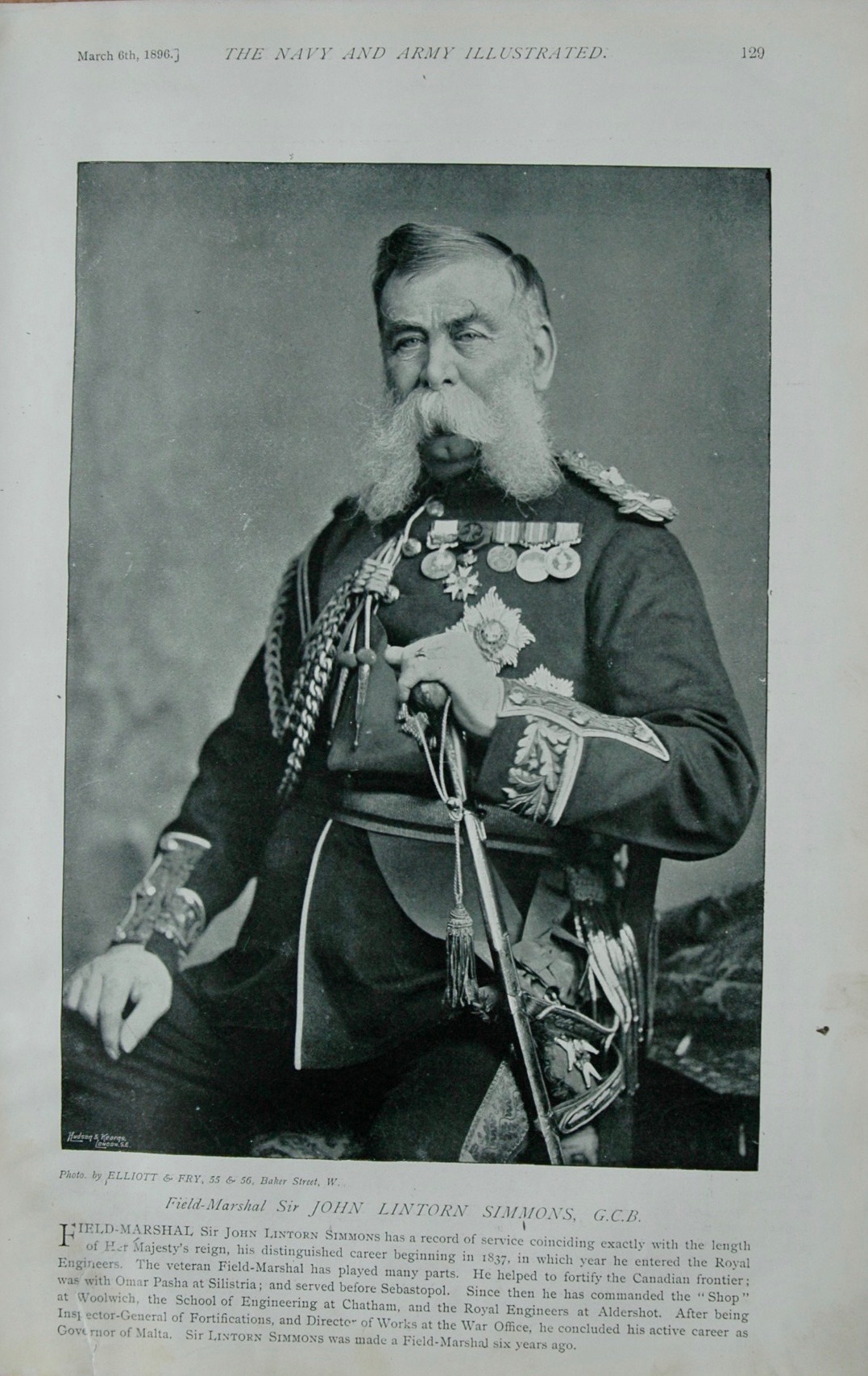 Field-Marshal Sir John Lintorn Simmons, G.C.B. 1896.