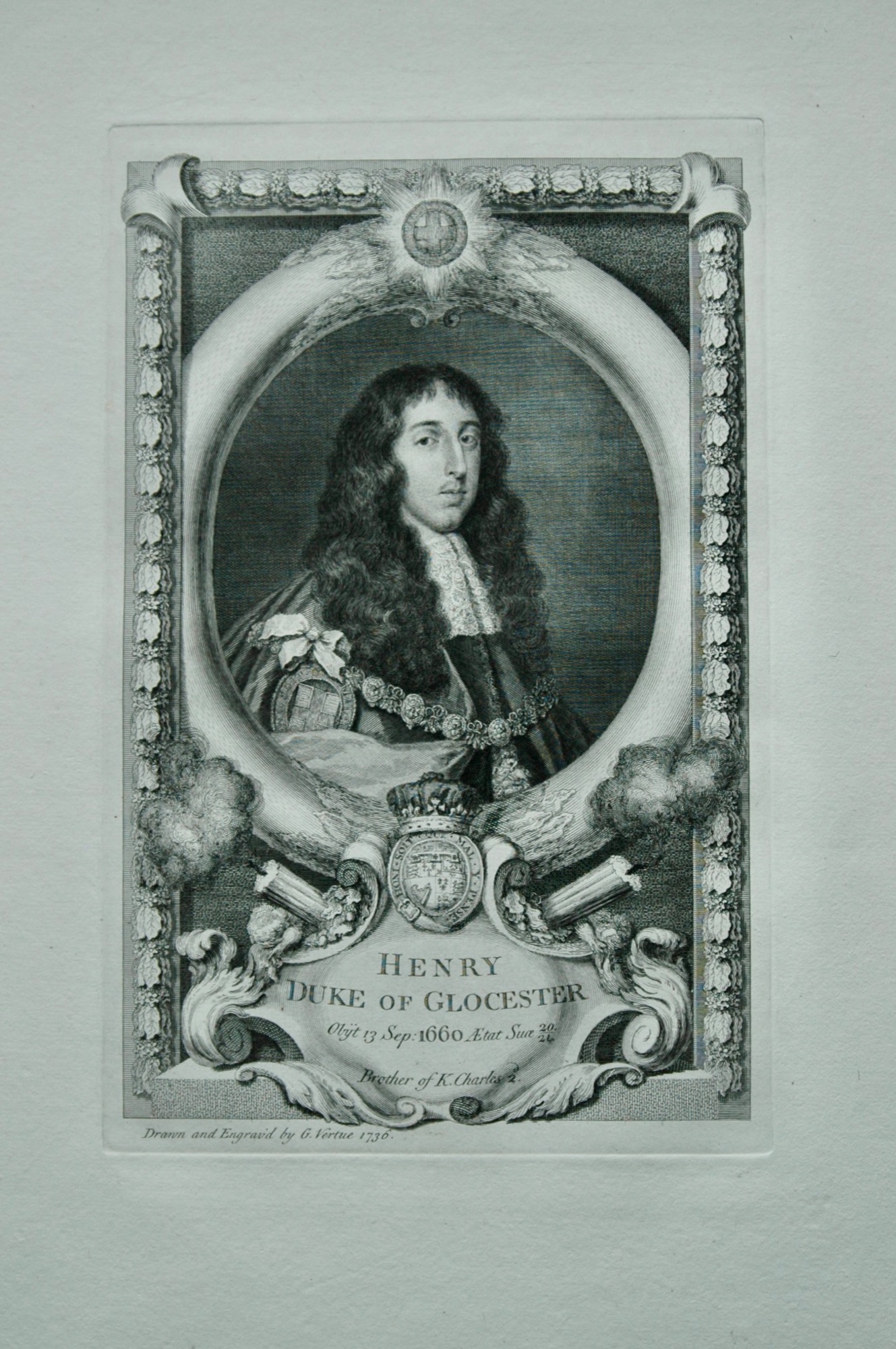 Henry Duke of Glocester. Brother of King Charles II. 1736.
