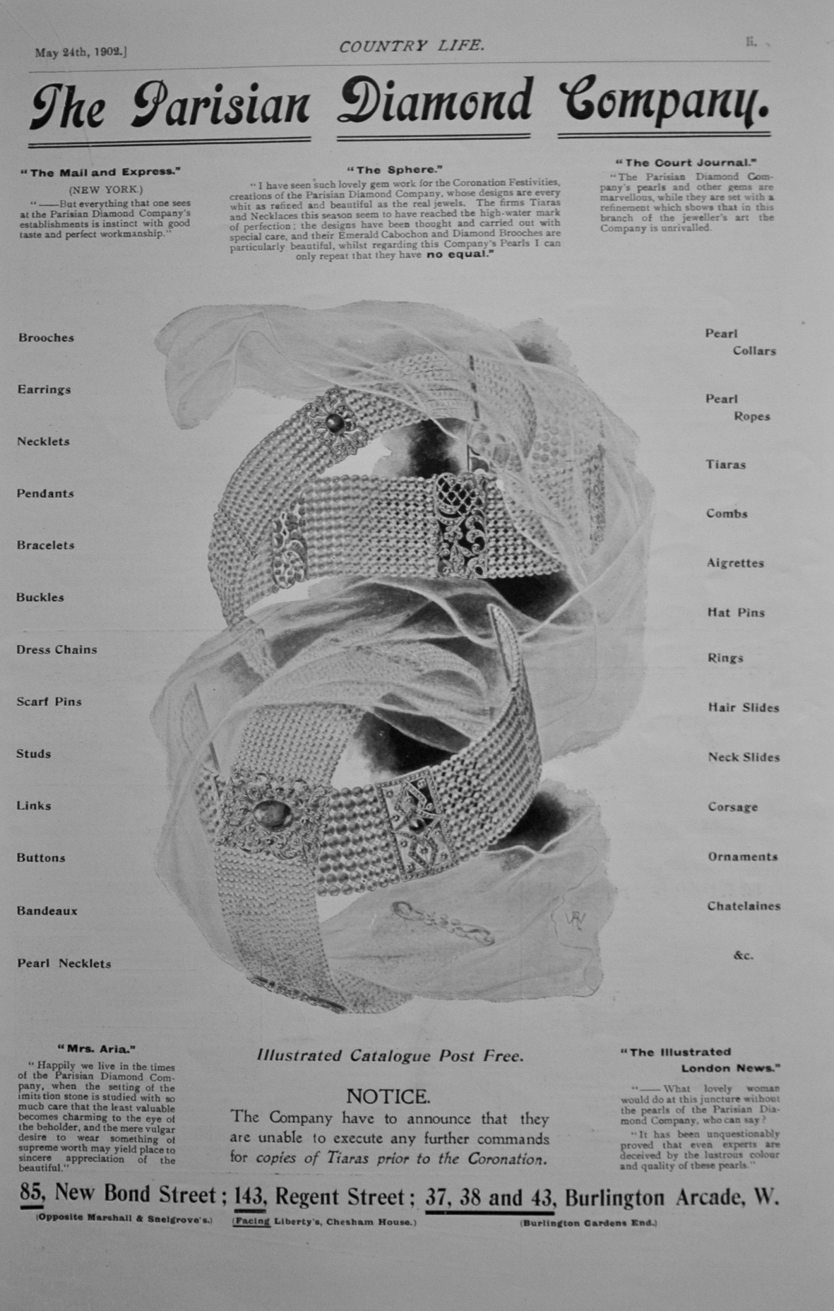 The Parisian Diamond Company Advert - 1902