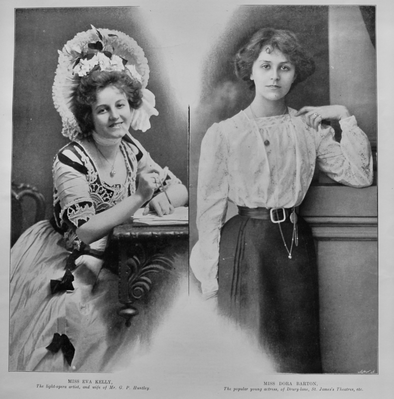 Miss Eva Kelly. & Miss Dora Barton. (Actresses) 1903.