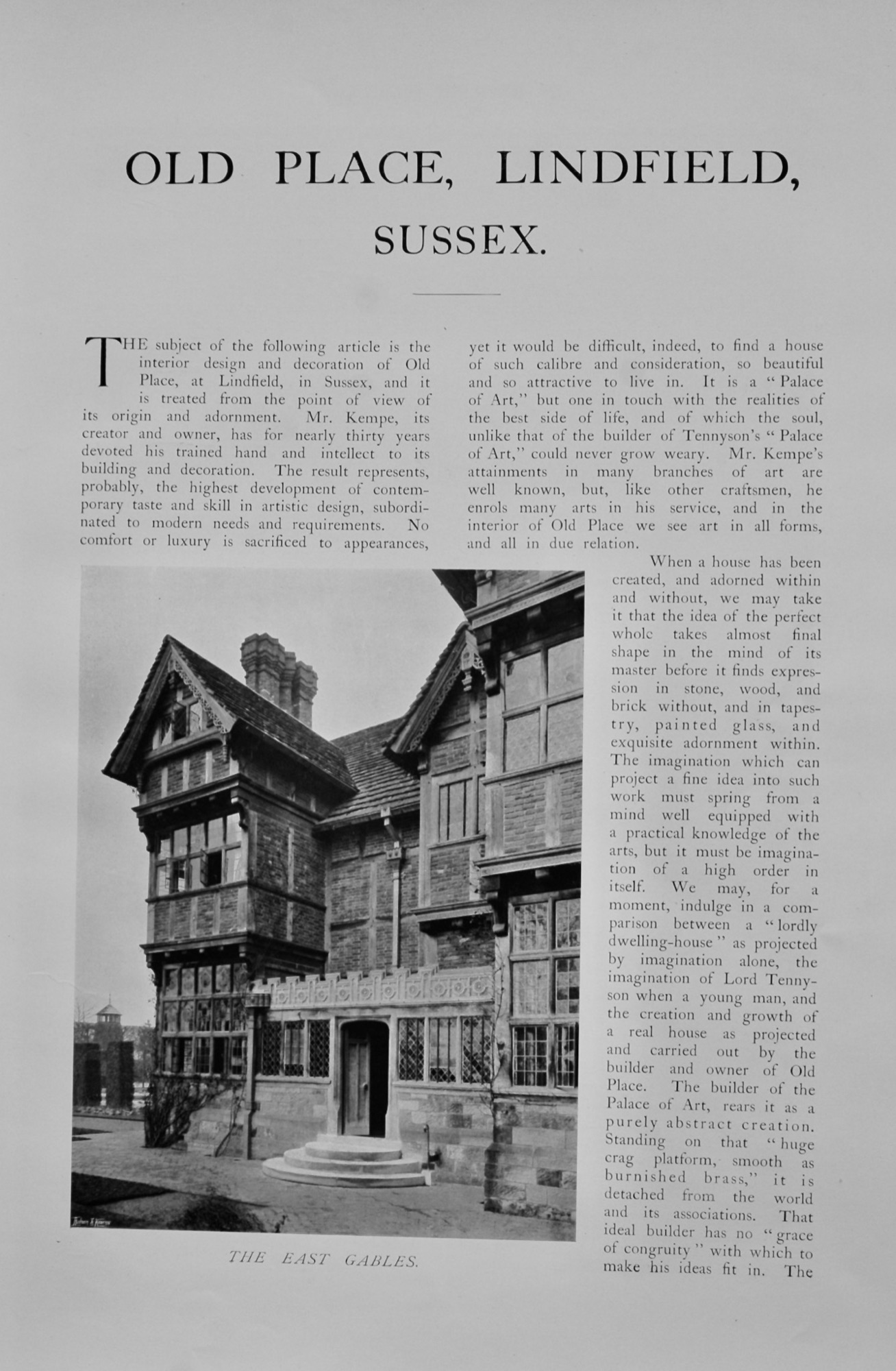 Old Place, Lindfield, Sussex. 1904.