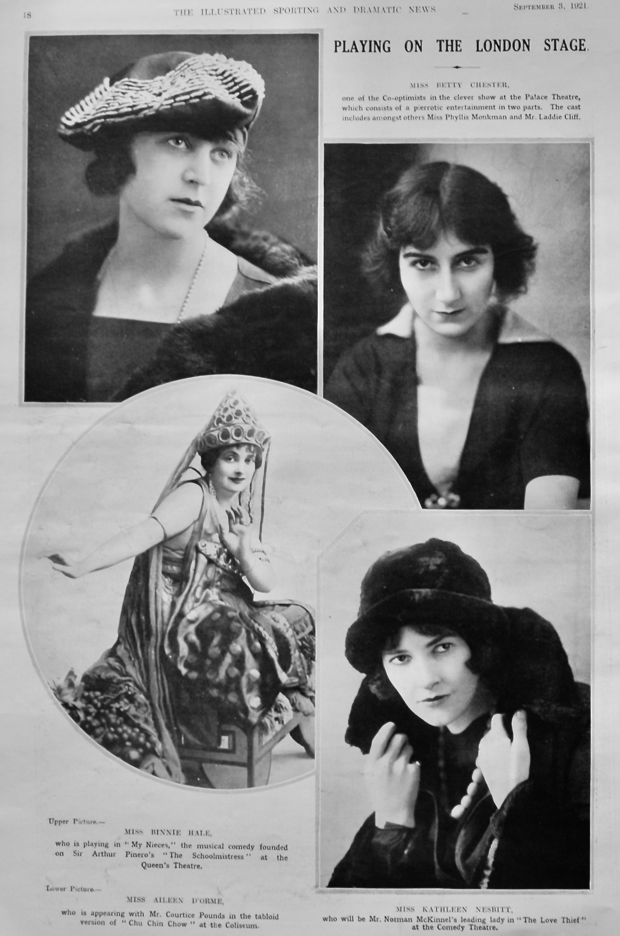 Playing on the London Stage. 1921. (Actresses)