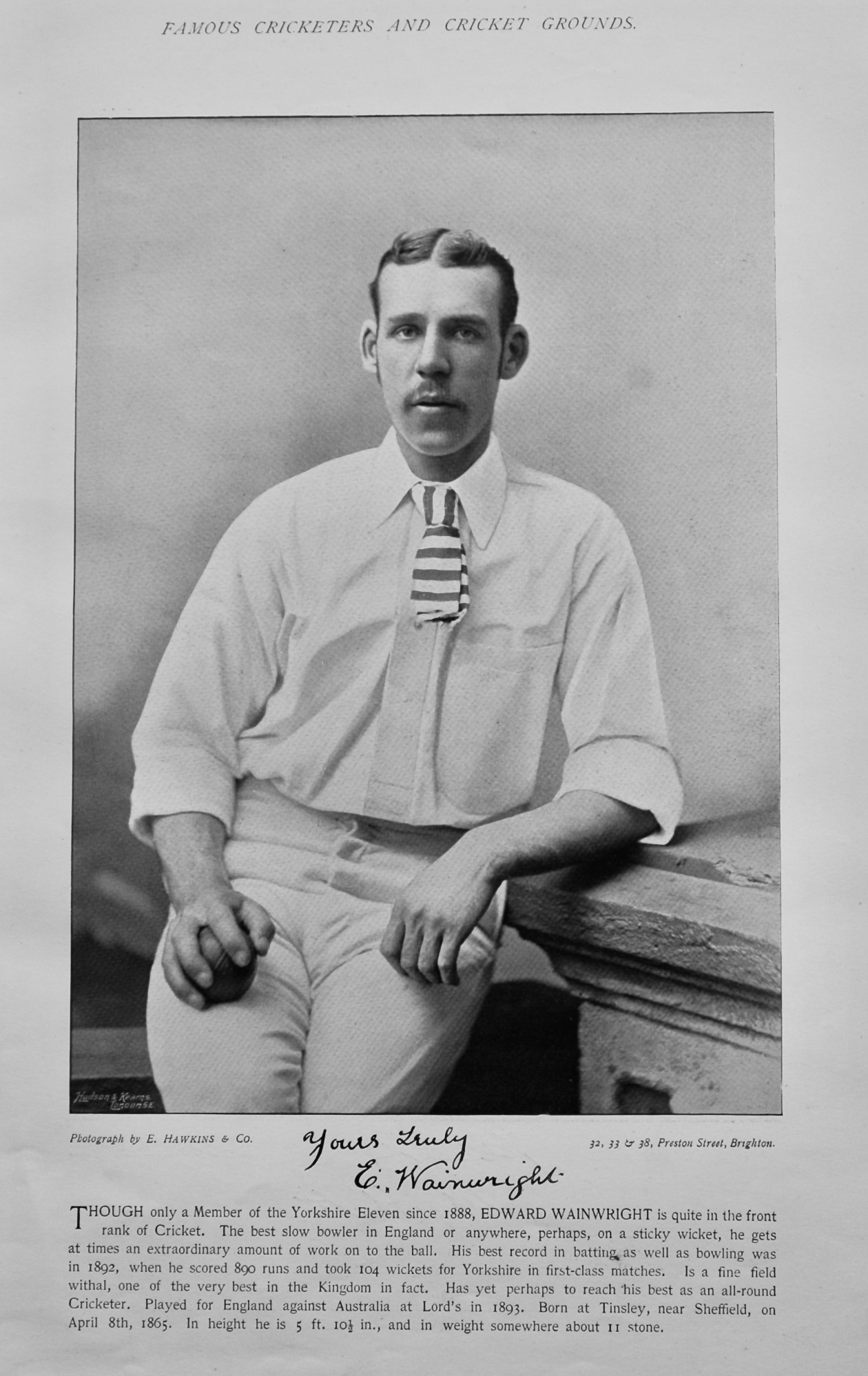 Edward Wainwright & John Shuter. 1895. (Cricketers)